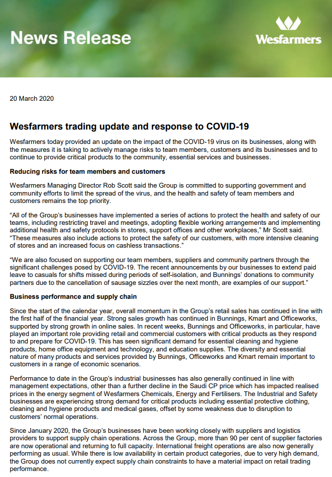 Wesfarmers warns on consumer - MacroBusiness